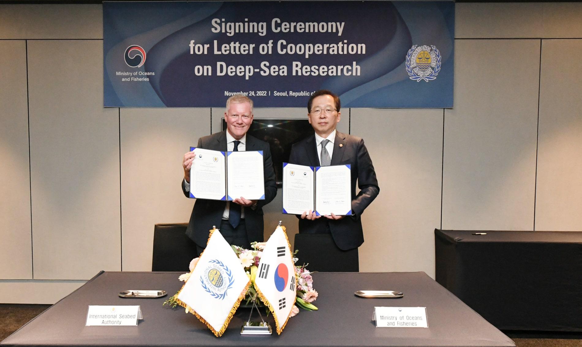 ISA and the Ministry of Ocean and Fisheries of the Republic of Korea ...
