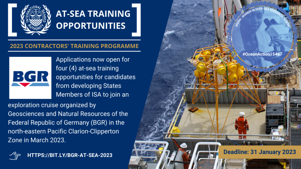 Applications now open for four training opportunities with the Federal Institute for Geosciences ...