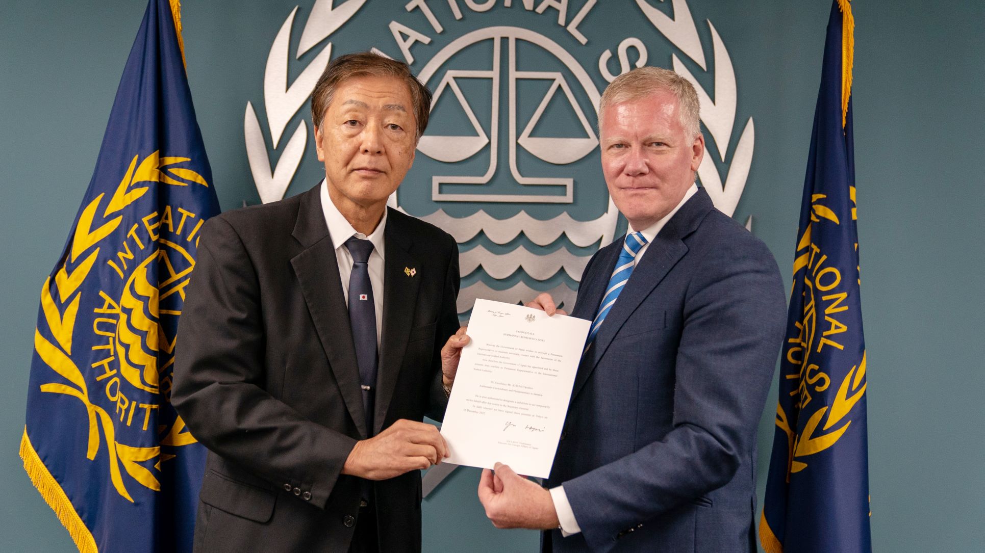 The Permanent Representative of Japan presents credentials to ISA ...