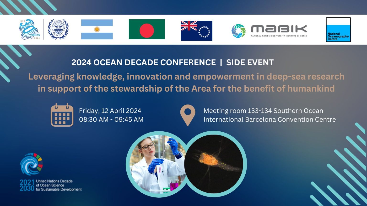 ISA side event at the 2024 Ocean Decade Conference | Leveraging ...